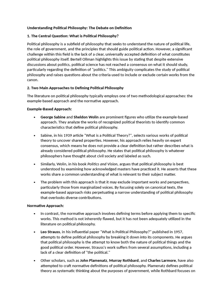 Defining Political Philosophy | PDF | Political Philosophy | Theory
