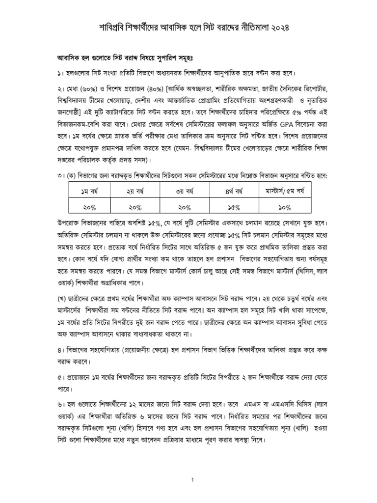 Seat Allocation Rule | PDF