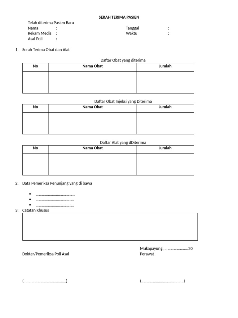 Form Serah Terima | PDF