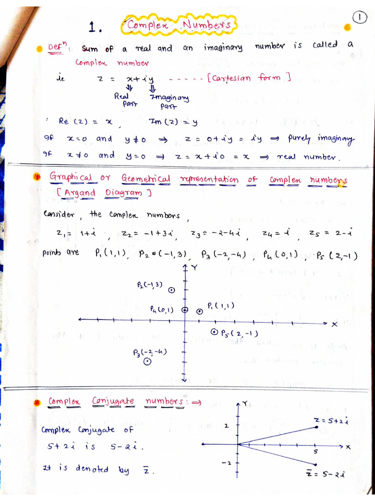 1. Complex Numbers-1 | PDF