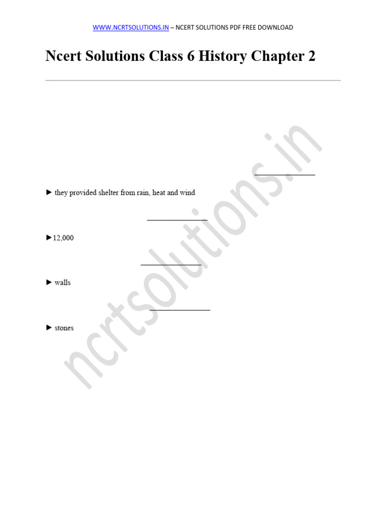 Ncert Solutions Class 6 History Chapter 2 | PDF