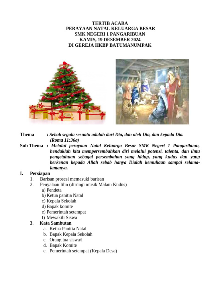 Tertib Acara Natal | PDF