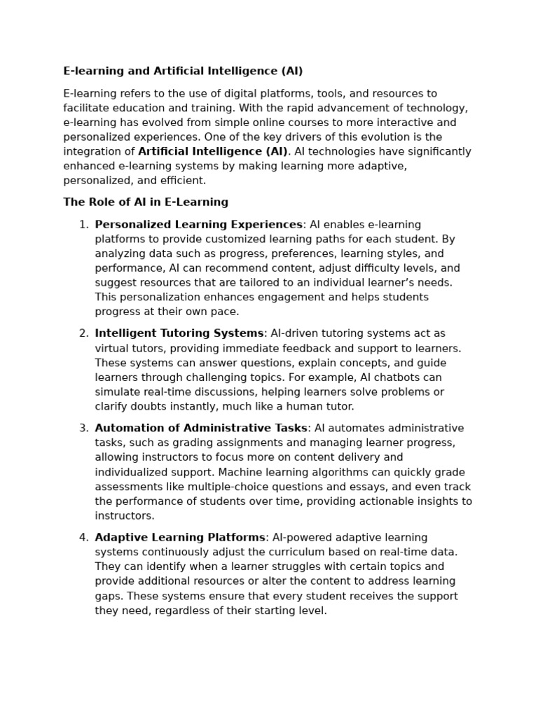 Elearning and AI | PDF | Educational Technology | Artificial Intelligence