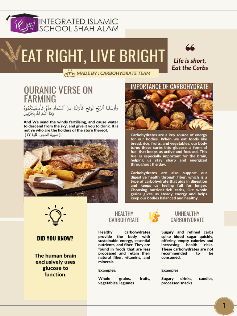 Eat Right Live Bright | PDF | Foods | Carbohydrates