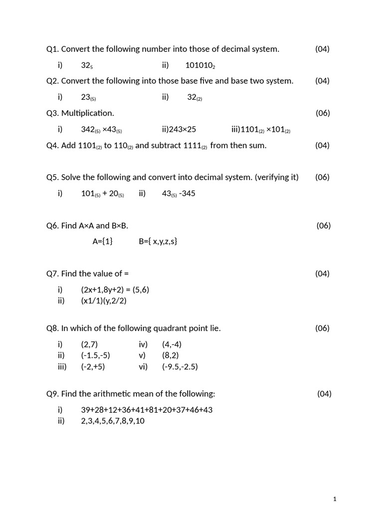 class8 | PDF | Mathematical Notation | Elementary Mathematics