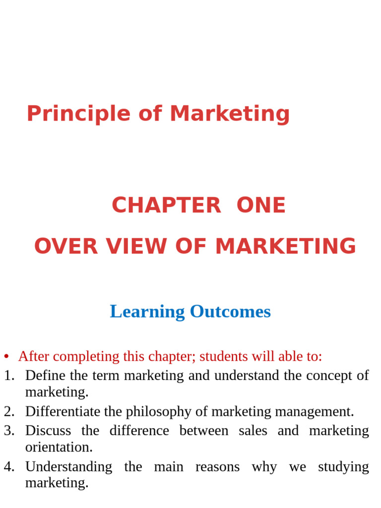 MKTG CH - 1 PPT (1) | PDF | Marketing | Demand