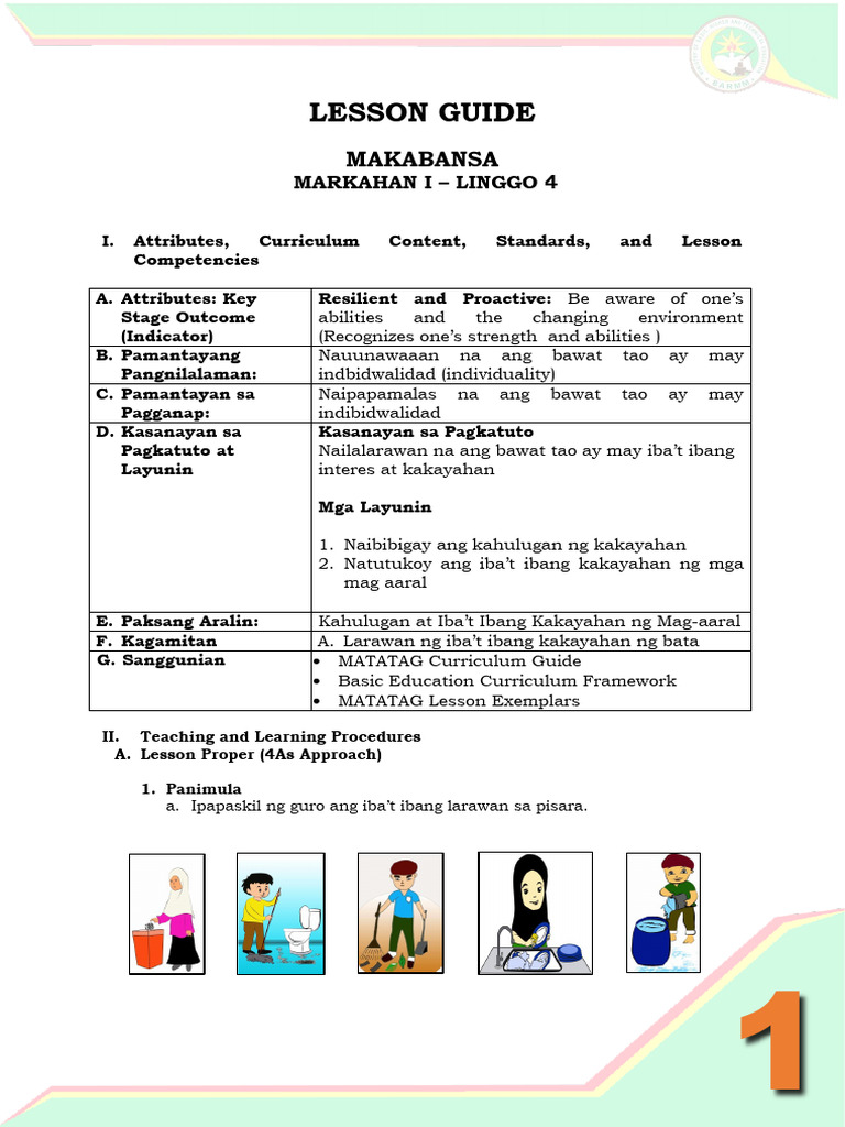 Lesson Guide: Makabansa | PDF