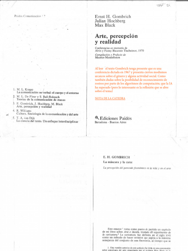 6.4 - GOMBRICH. - La Máscara y La Cara | PDF