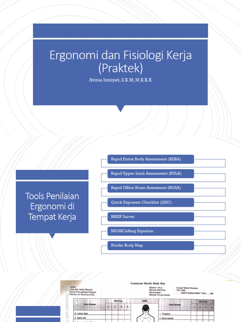 Penilaian Ergonomi di Tempat Kerja | PDF