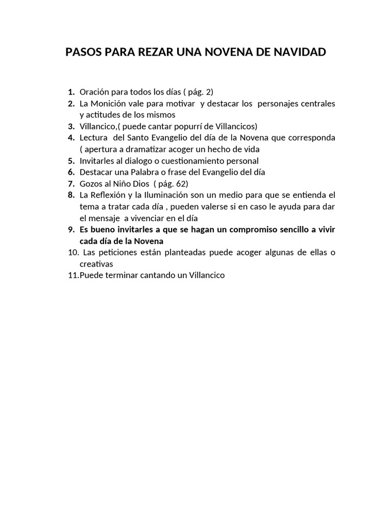 Pasos Para Rezar Una Novena de Navidad | PDF