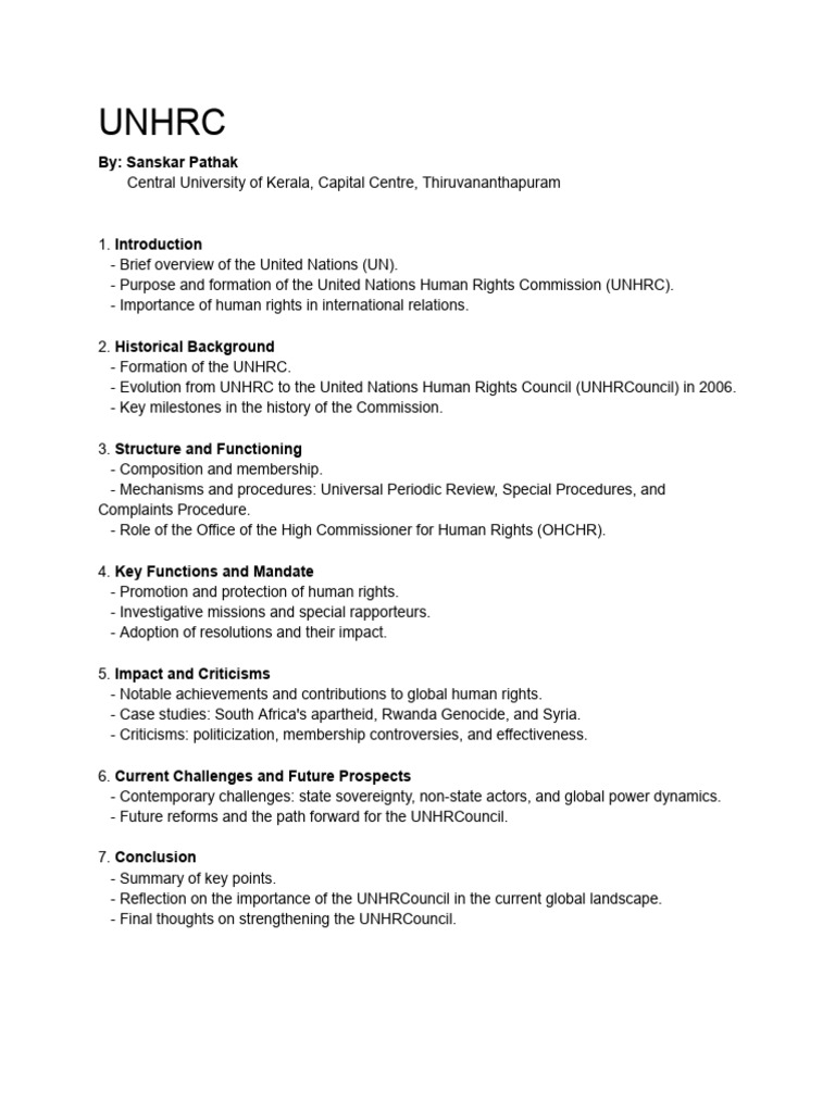 UNHRC | PDF | Human Rights | United Nations