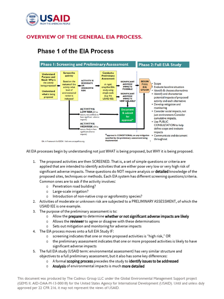 Overview of The General EIA Process | PDF | Environmental Impact ...