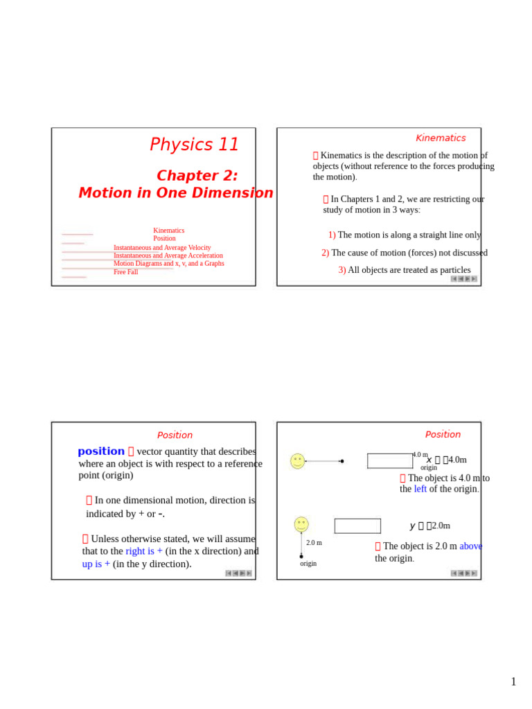 11 ch02 Motion One Dimension-5921583422316475 | PDF | Kinematics | Acceleration