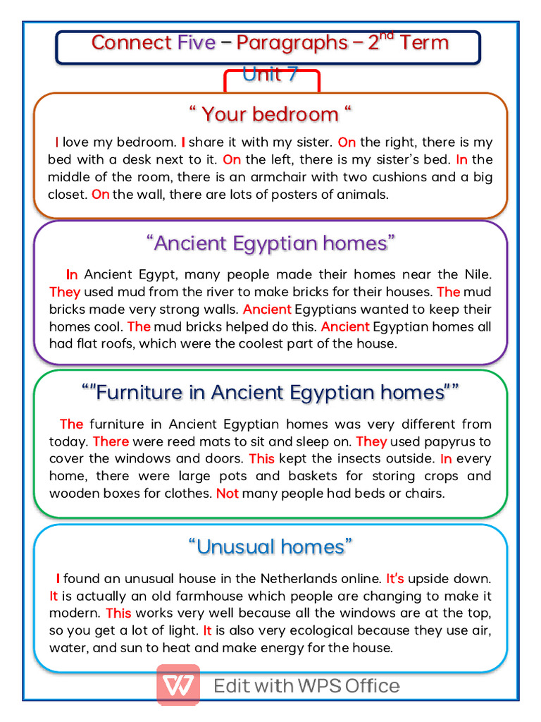 Paragraphs | PDF | Ancient Egypt | Bedroom