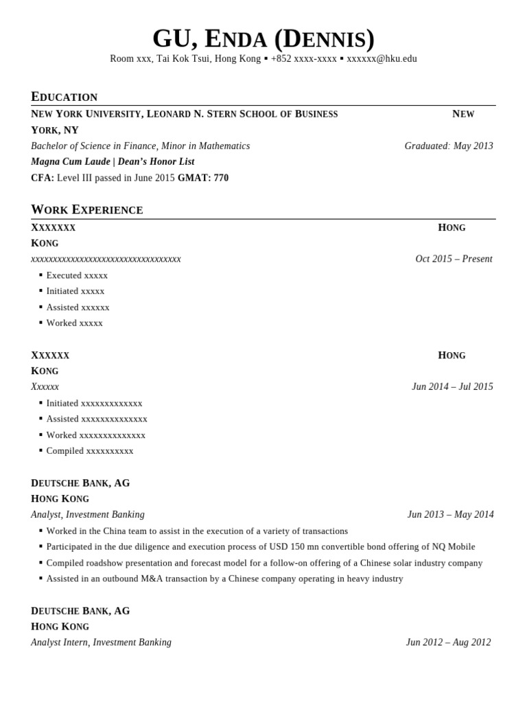 Dennis Gu resume template | PDF