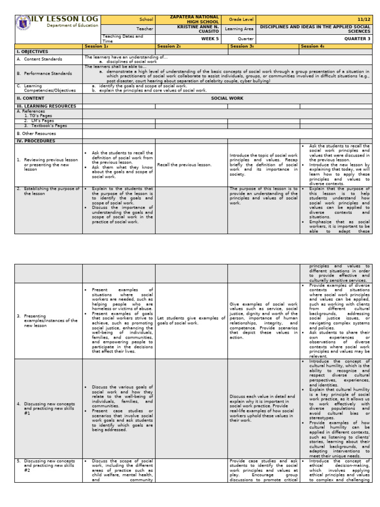 DIASS Q3 WEEK5 | PDF | Social Work | Learning