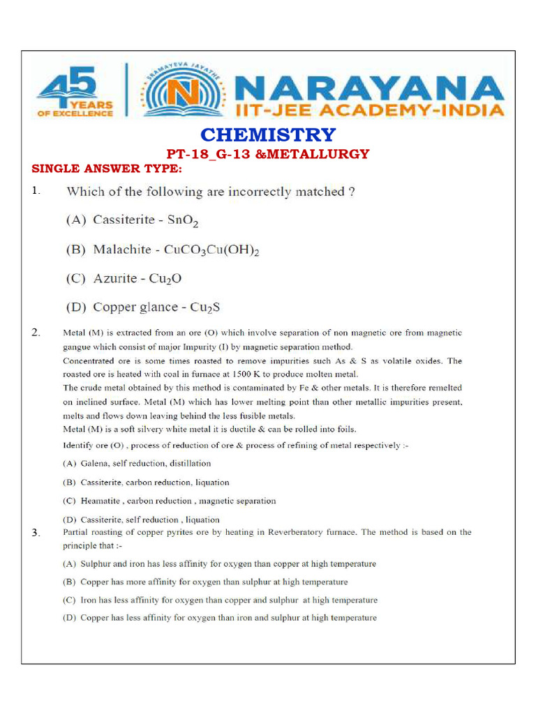 SR STAR MODEL-A - REV PROG - PTA-18 - SAT's - CHEMISTRY | PDF