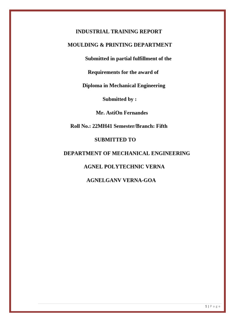 Albea Betts India Pvt. Ltd: Internship Report | PDF | Efficient Energy ...