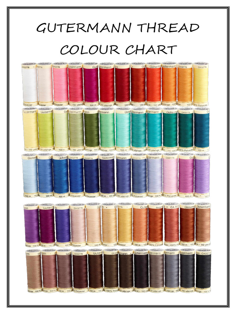 Gutermann Thread Colour Chart | PDF