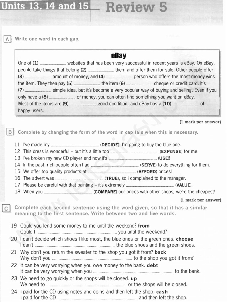 Revise Unit 13,14,15 | PDF