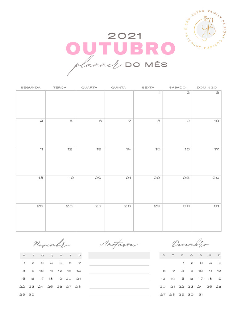 Planner para Outubro Rosa | PDF