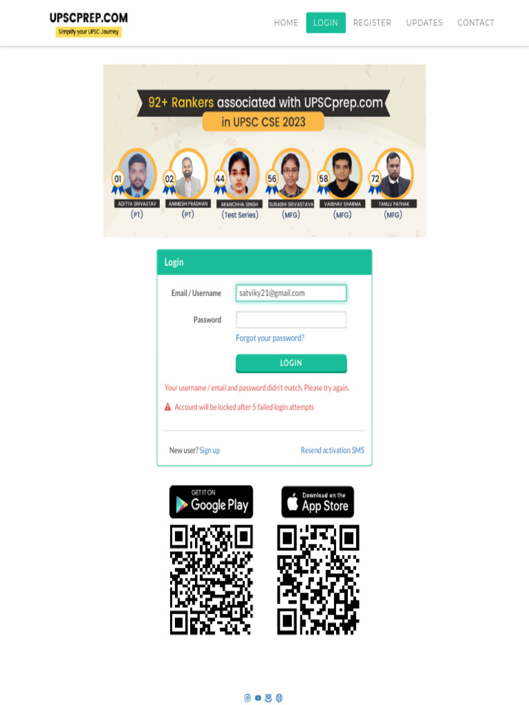 UPSC Prep Course Login Portal | PDF