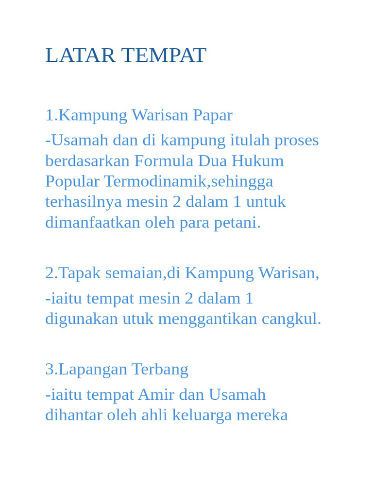 Latar Tempat | PDF