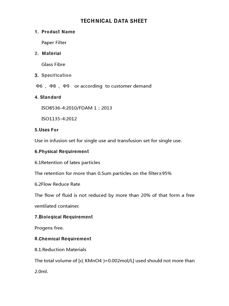 Tds-Paper Filter - 160307 | PDF