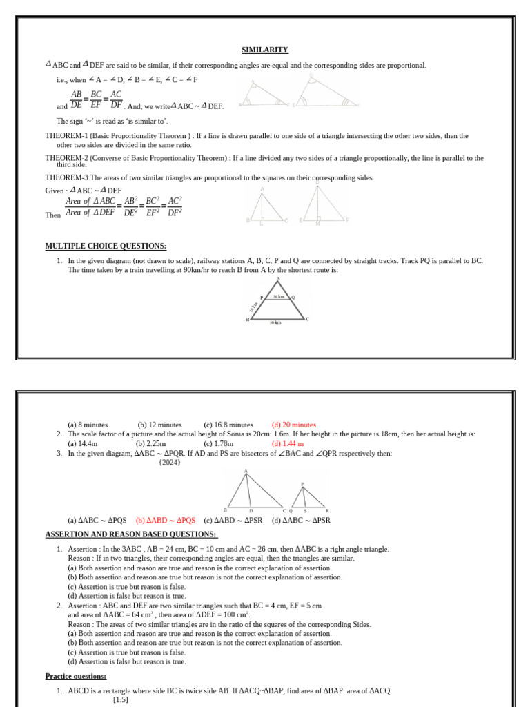 15. Similarity | PDF | Area | Triangle