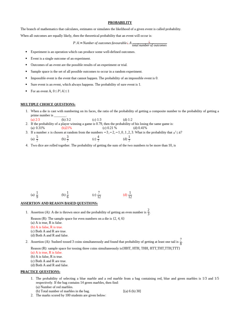 25. Probability | PDF | Probability | Mathematics