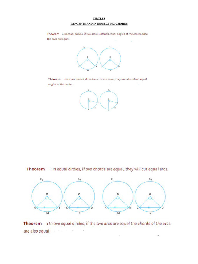 17. Circles & Tangents and Intersecting Chords | PDF | Circle ...