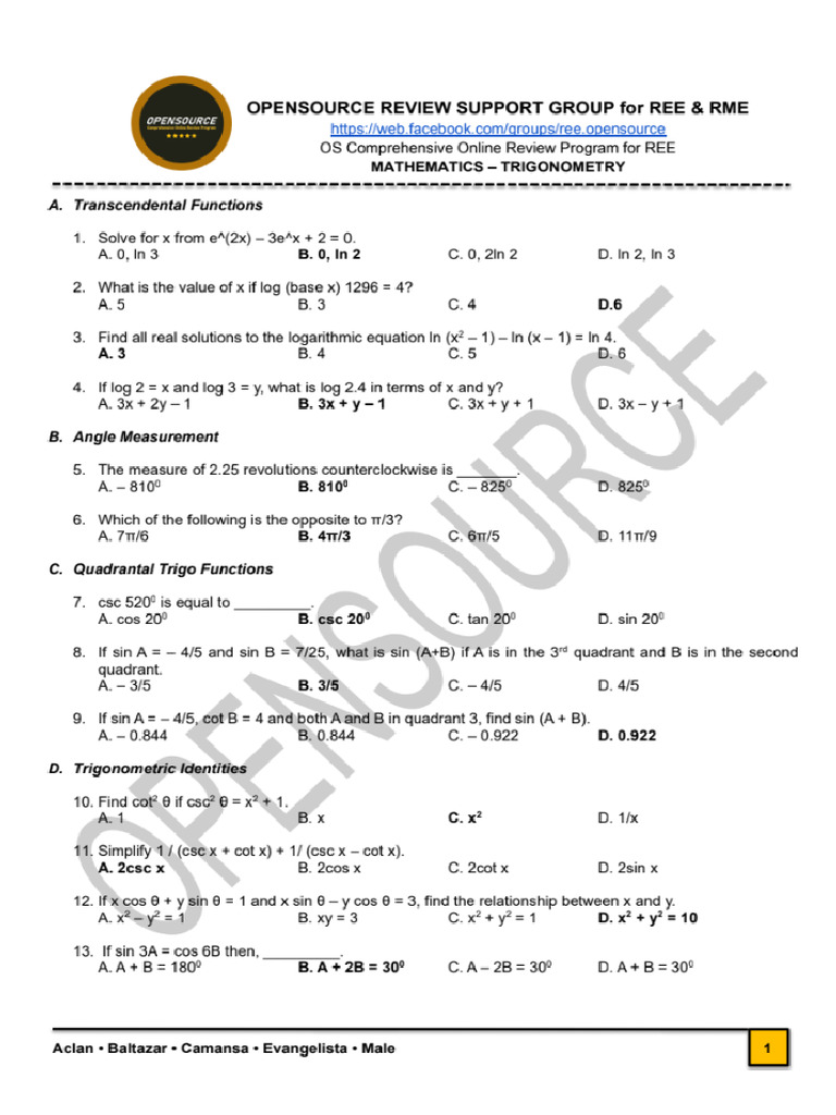 Math2 - Trigonometry | PDF