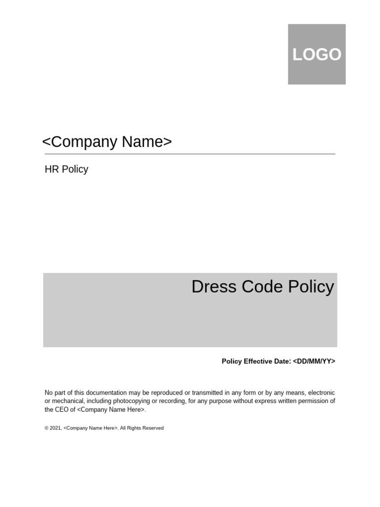 Policy Dress Code Policy | PDF | Trousers | Jeans