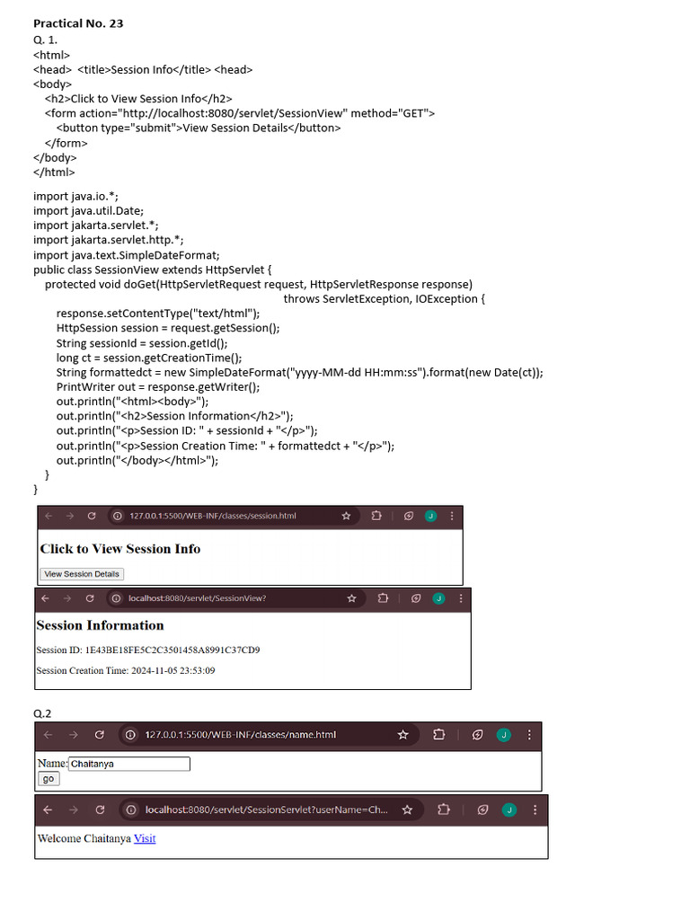 AJP (22517) Practical Program 23 | PDF