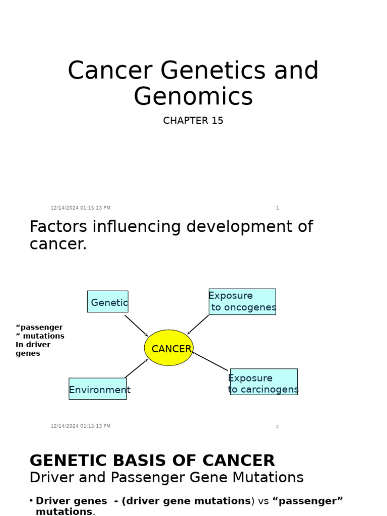 Cancer Genetics: Driver and Tumor Genes | PDF | Oncogene | Tumor ...