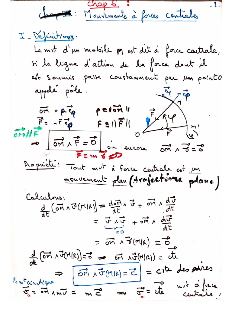 Chapitre6-Mouvement À Force Centrale - 241029 - 223605 | PDF