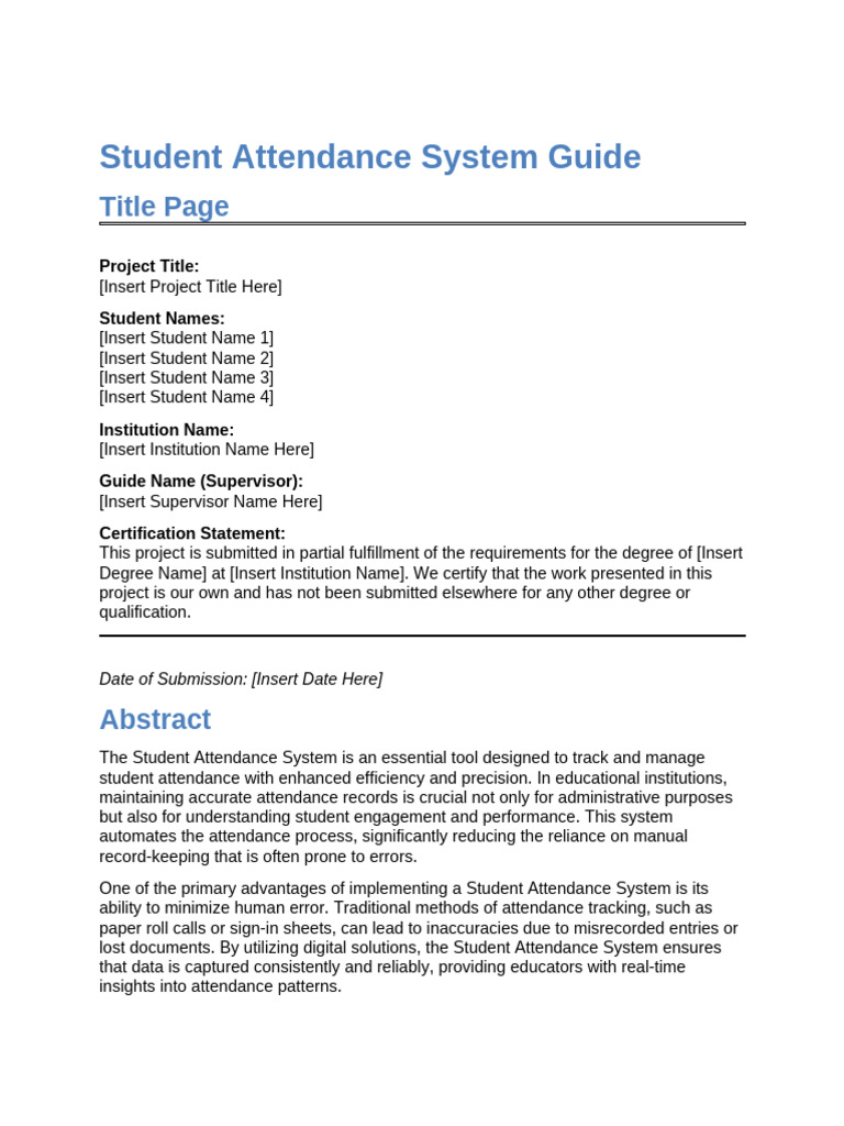 Student Attendance System Overview | PDF | Databases | Usability