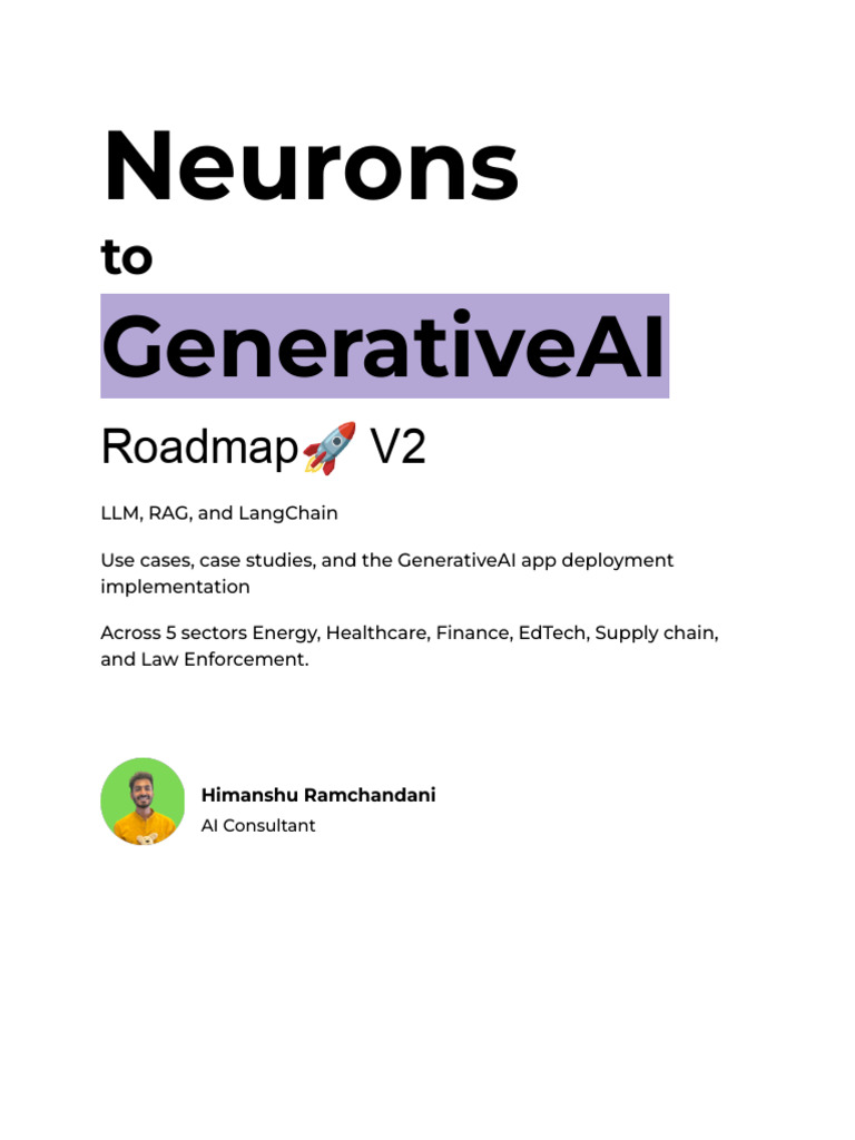 Neurons To GenerativeAI V2 Roadmap | PDF | Artificial Intelligence | Intelligence (AI) & Semantics