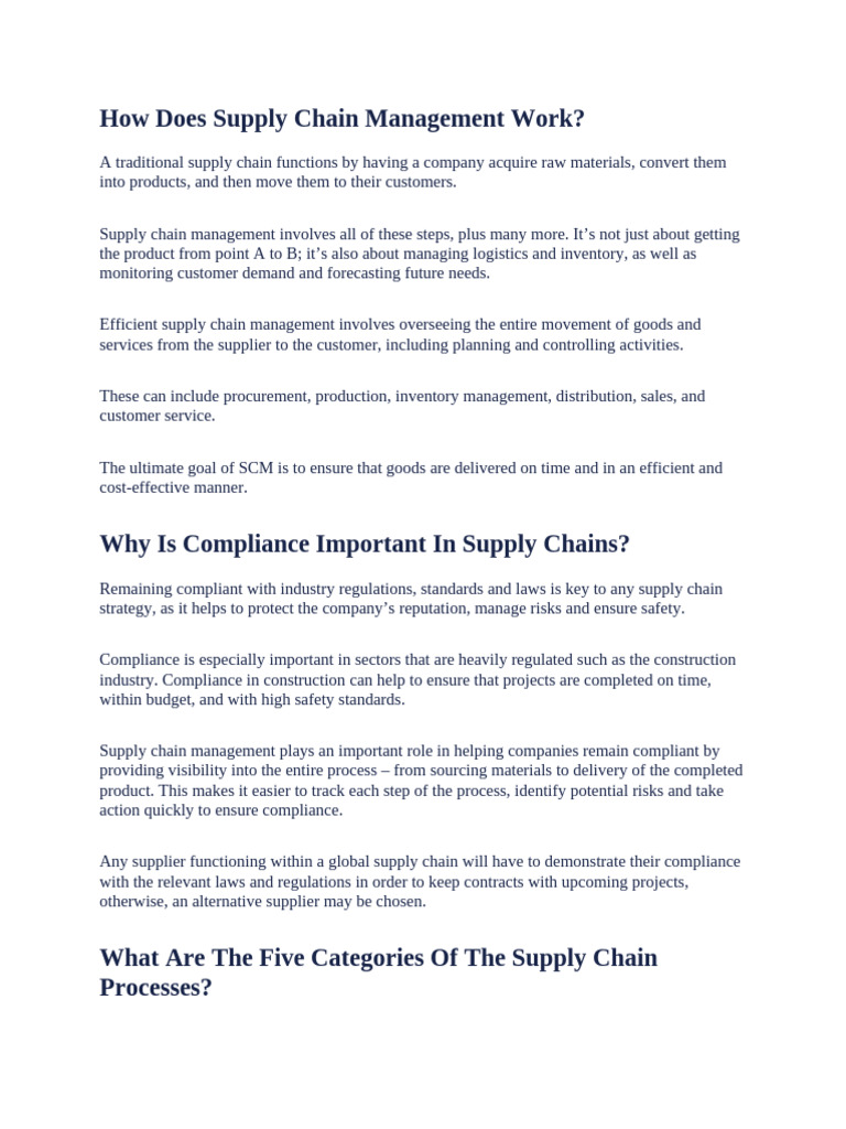 How Does Supply Chain Work | PDF | Supply Chain | Supply Chain Management