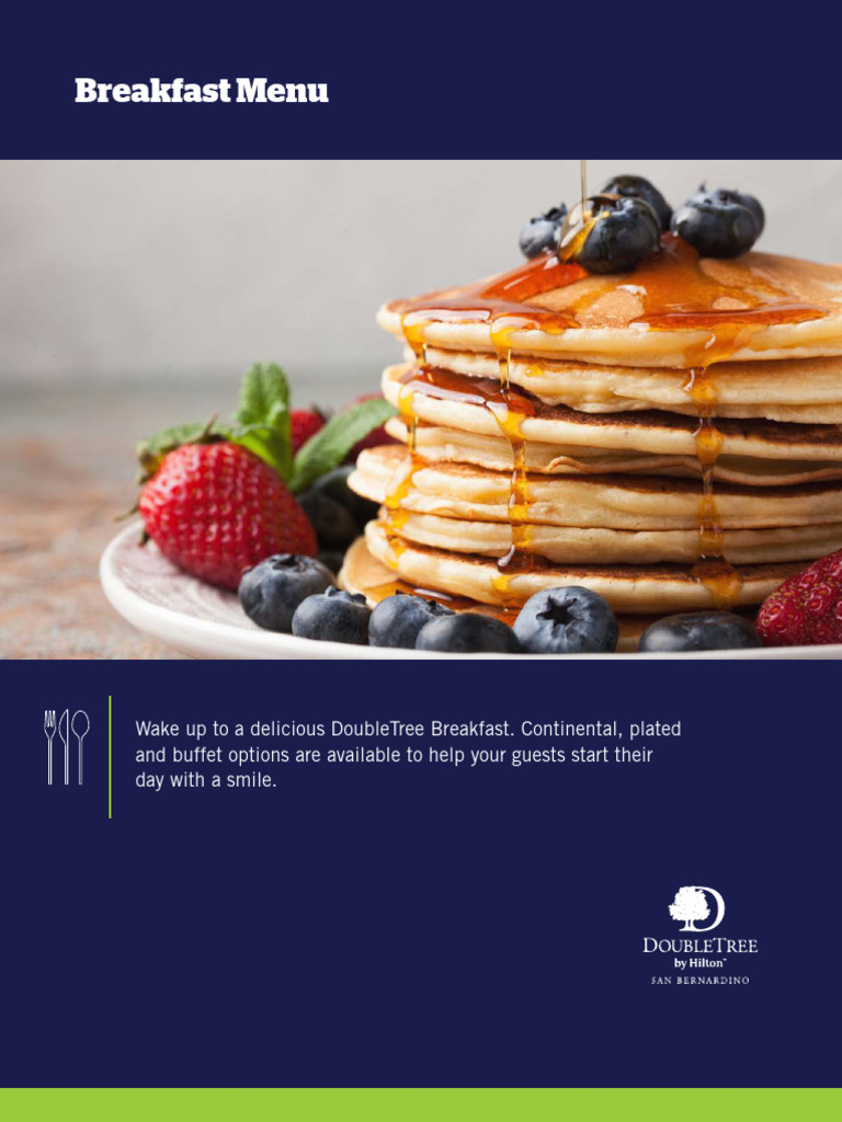 Double Tree Breakfast Hilton | PDF | Pancake | Oatmeal