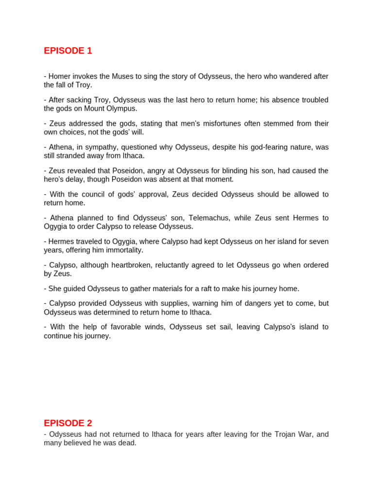 The Odyssey | PDF | Odysseus | Penelope