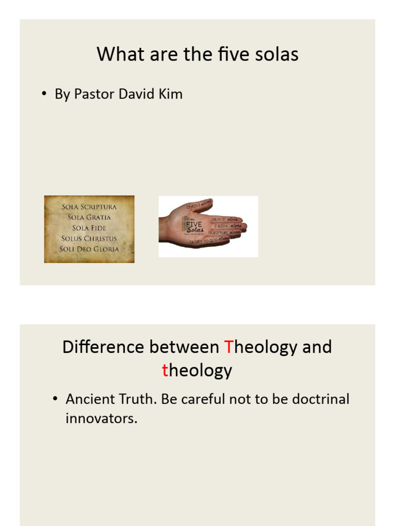 Five-5-Solas-Presentation (1) | PDF | Theology | Christian Belief And ...