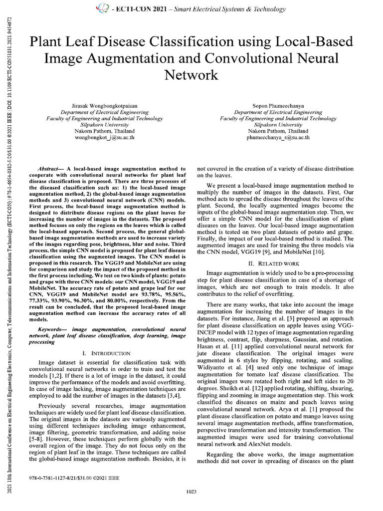 Plant Leaf Disease Classification Using Local-Based Image Augmentation ...