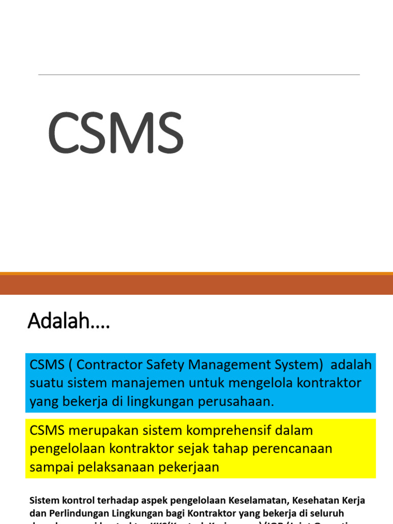 DEFINISI CSMS 1 | PDF
