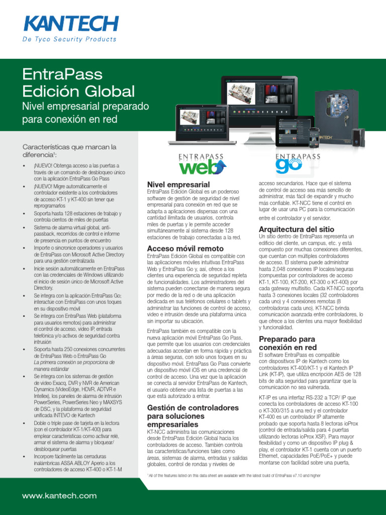 entrapass-global-edtn-v7_1_ds_r06_lt_lat-es | PDF | Software de la ...