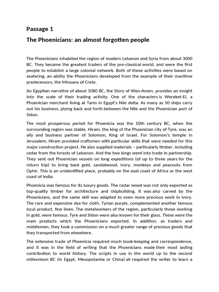 OCG- Reading- test 8 | PDF | Phoenicia
