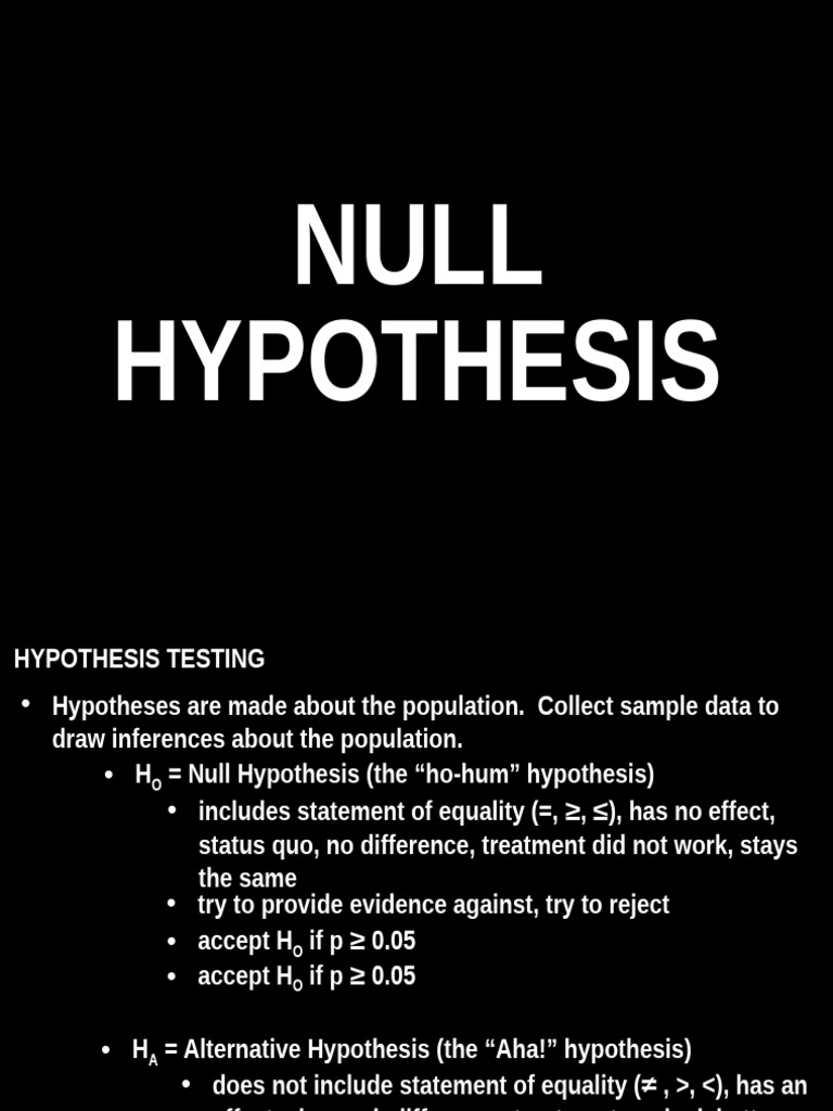 Null Hypothesis and Testing Basics | PDF