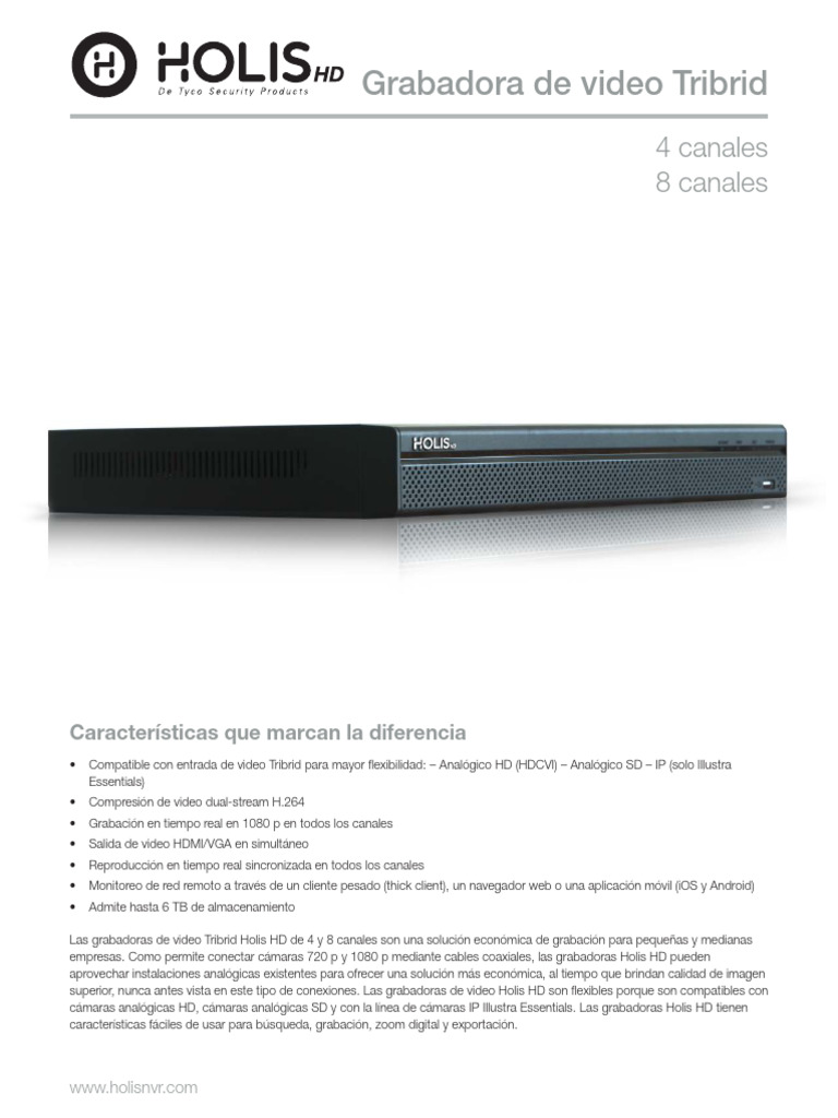 Grabadoras Tribrid Holis HD: 4 y 8 Canales | PDF | Televisión de alta ...