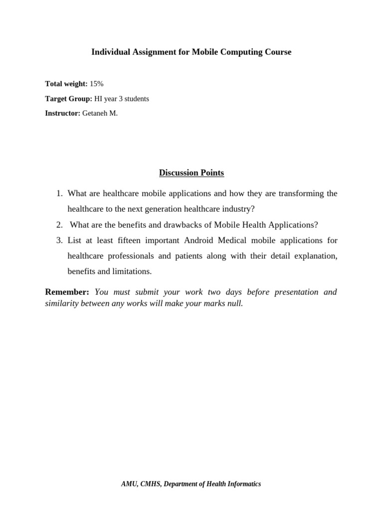 Assignment For Mobile Computing | PDF