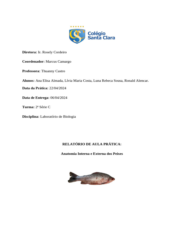 Anatomia dos Peixes Ósseos | PDF | Peixes | Corpo humano